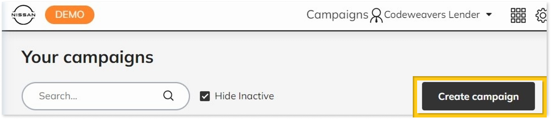 2. Creating campaigns. – Codeweavers Help Desk
